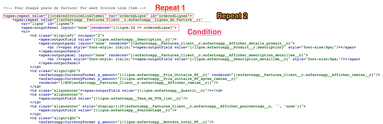 PDF Invoice template - Explanation of the Visualforce page provided by Sofacto on GitHub