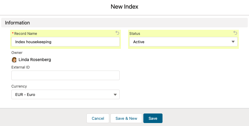 Indexes - Creating and adding values